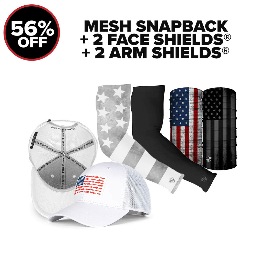 MESH SNAPBACK + 2 FACE SHIELDS® + 2 ARM SHIELDS® – Alpha Defense Gear