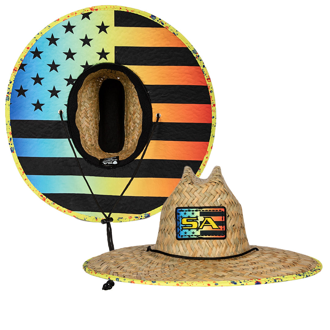 Under Brim Straw Hat | Neon Flag – Alpha Defense Gear